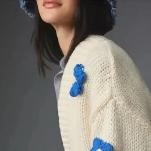 Maeve | Sweaters | Anthropologie Maeve Susannah 3d Flower Cardigan ...